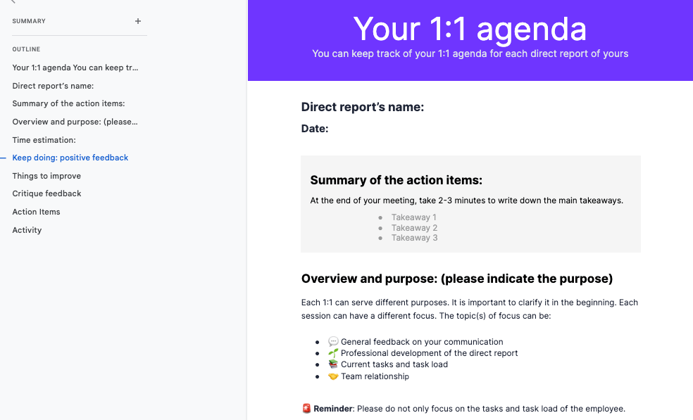 Free Template 1 1 Meeting Agenda Free Template 1 1 Meeting Agenda